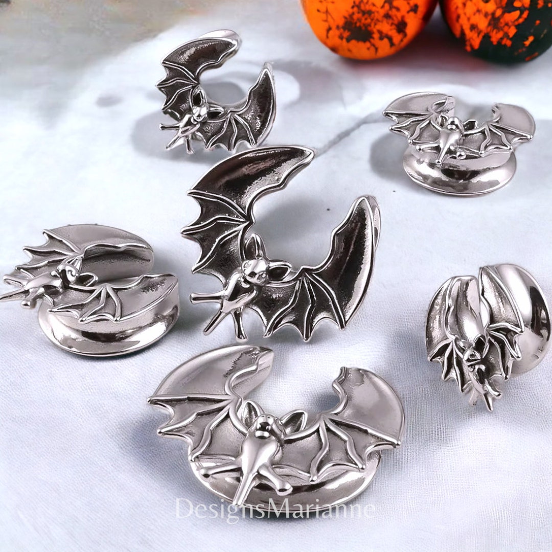 Bat Saddle Ear Plugs Ear Tunnel Plugs Stainless Steel - Etsy