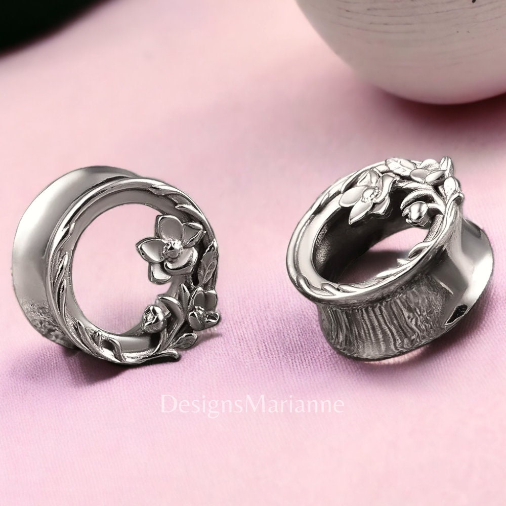 Gauge Earrings, Saddle Ear Plugs, Ear Tunnel Plugs, Stainless Steel ...