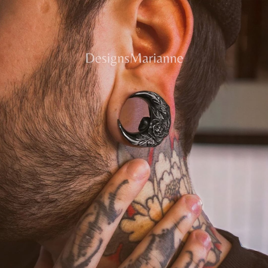 Flower Ear Saddles, Rose Flower Plugs, Saddle Ear Plugs, Ear Tunnels ...