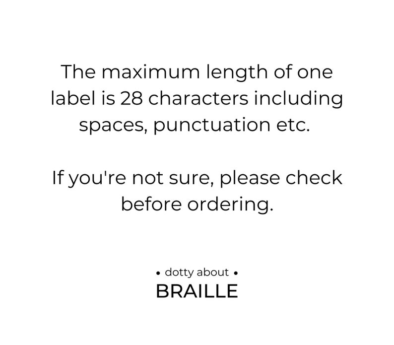 Custom Braille Sticky Labels - Fully Personalised Labels for Food ...
