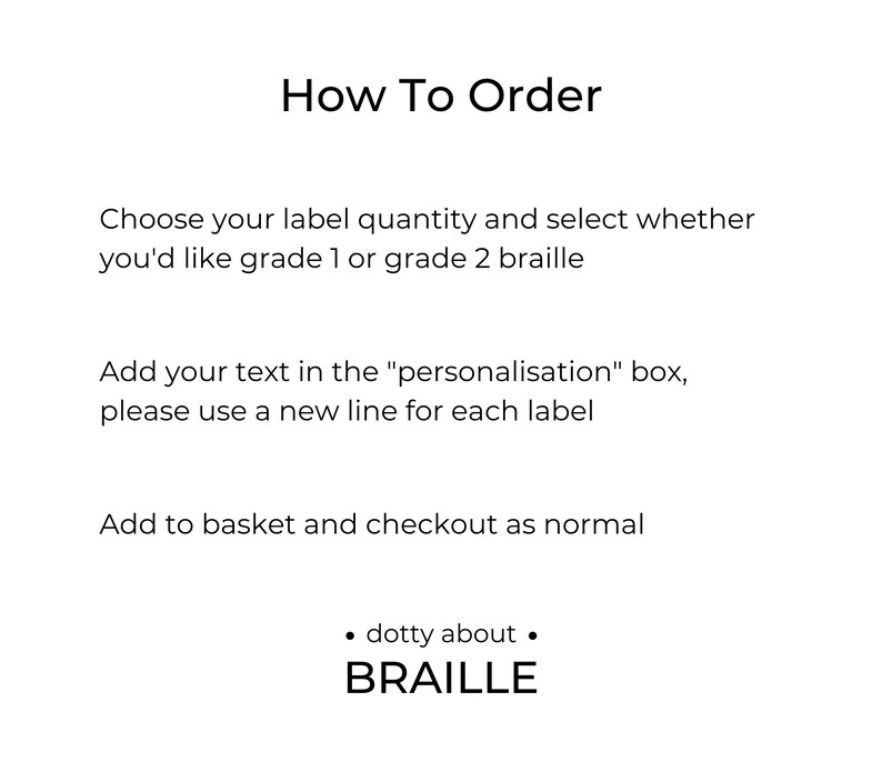 Custom Braille Sticky Labels - Fully Personalised Labels for Food ...