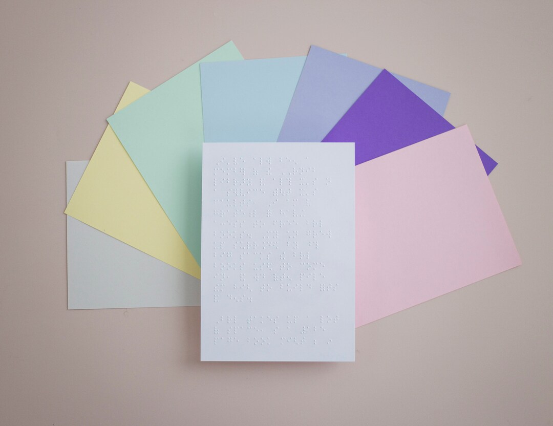 A5 Braille Message/insert - Paper or Clear Adhesive - Birthday Card ...