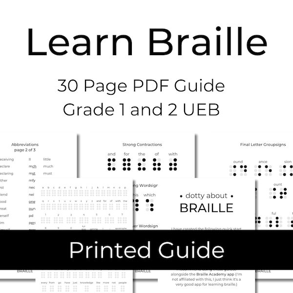 Braille Alphabet and Contractions - Etsy