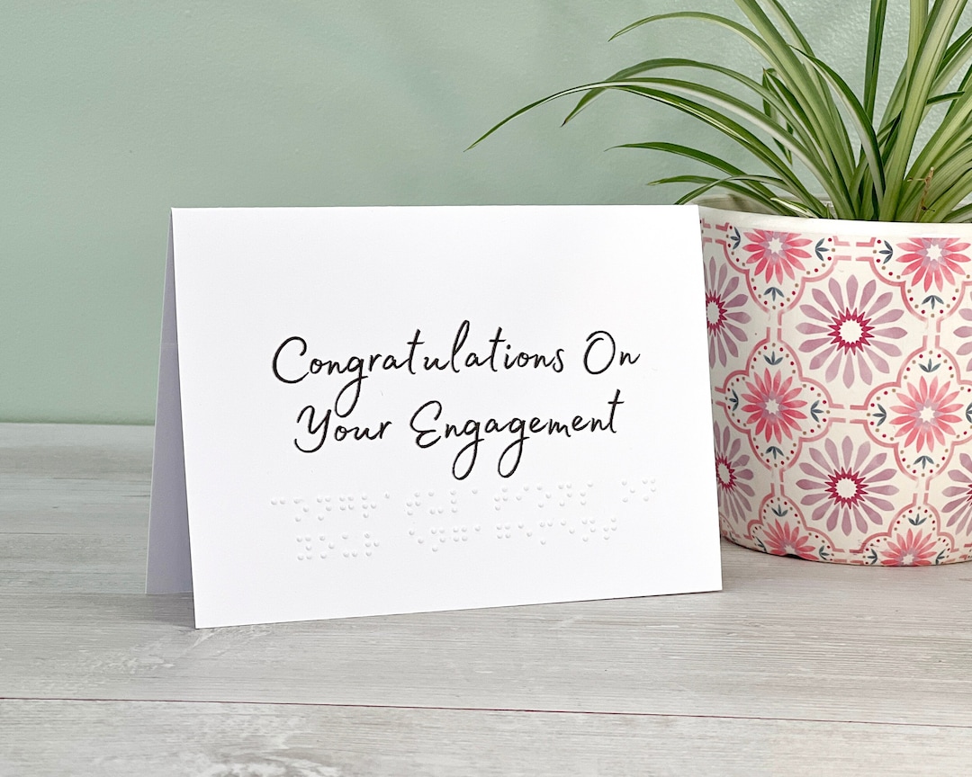 Braille Engagement Card Large Print & Braille Greetings Card - Etsy