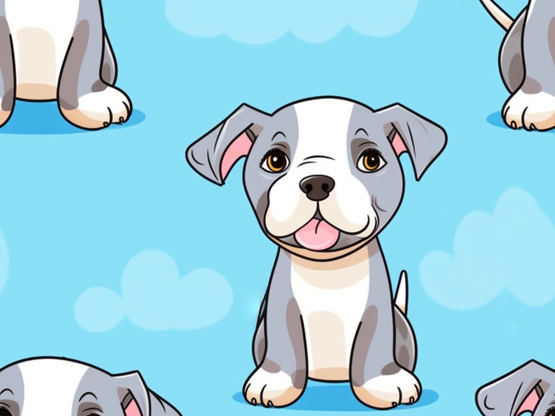 Pit Bull Dog Seamless Pattern - High Definition 4096 × 4096 - Etsy