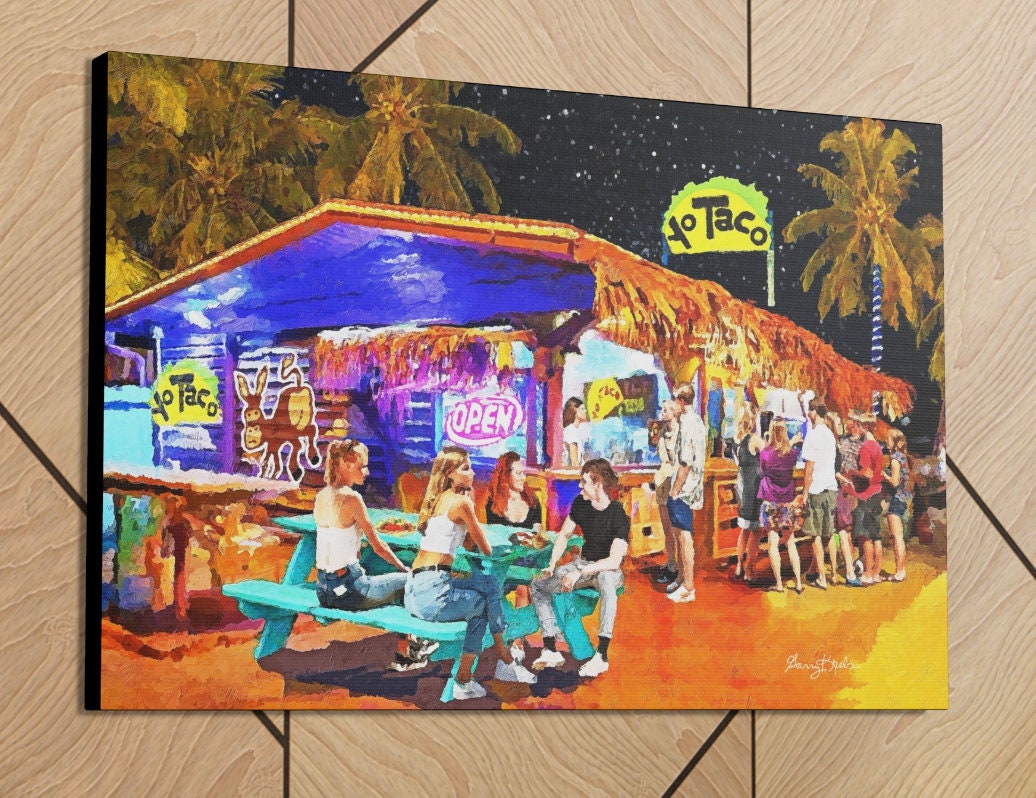 Ft Myers Beach Art, Yo Taco Restaurant, Tropical Artwork, Coastal ...