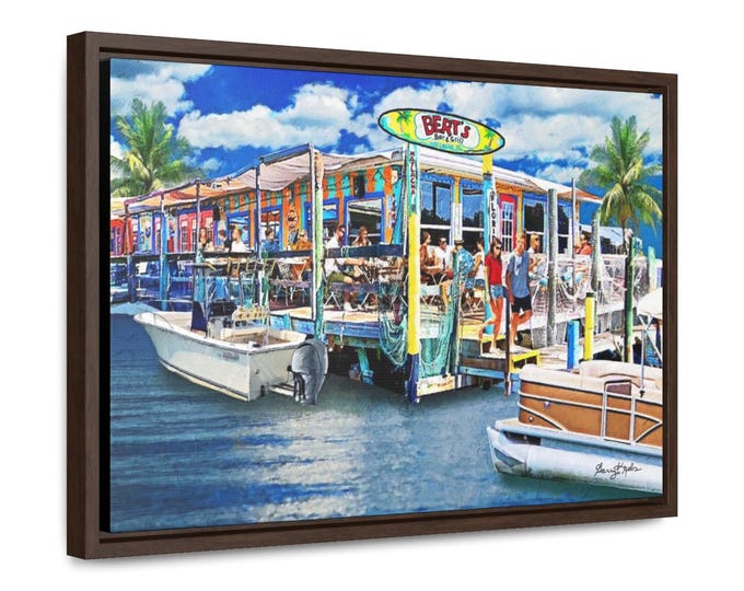 Sarasota Artist Richard Capes "evening at the Old Salty Dog" Signed ...