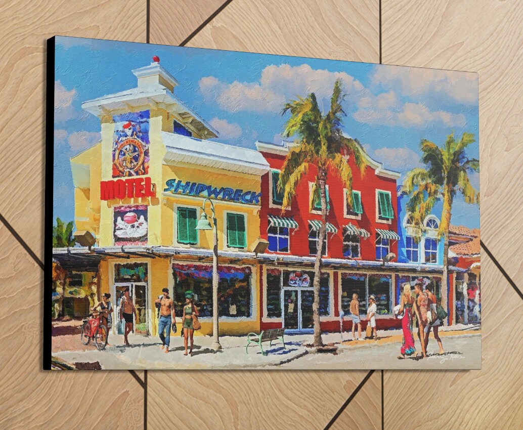 Fort Myers Beach Print, Coastal Wall Art, Florida Digital Painting ...