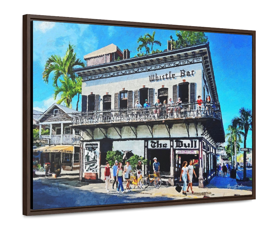 Key West Florida Art, Whistle Bar Canvas, the Bull Print, Garden of ...