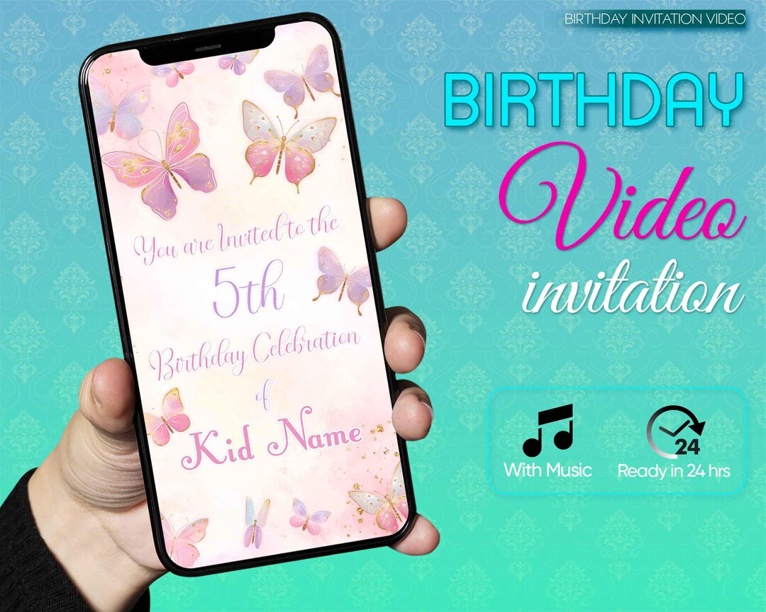 Butterfly Birthday Invitation Card - Etsy