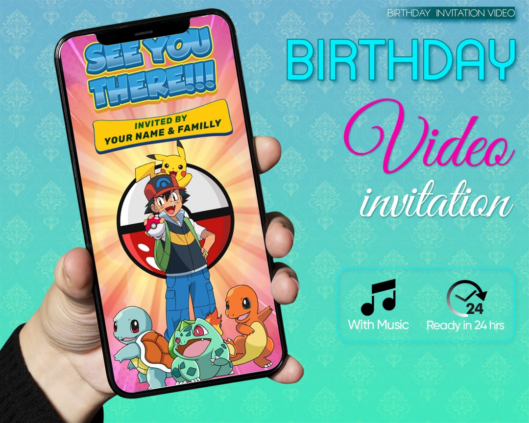 Pokemon Birthday Invitation Video - Etsy