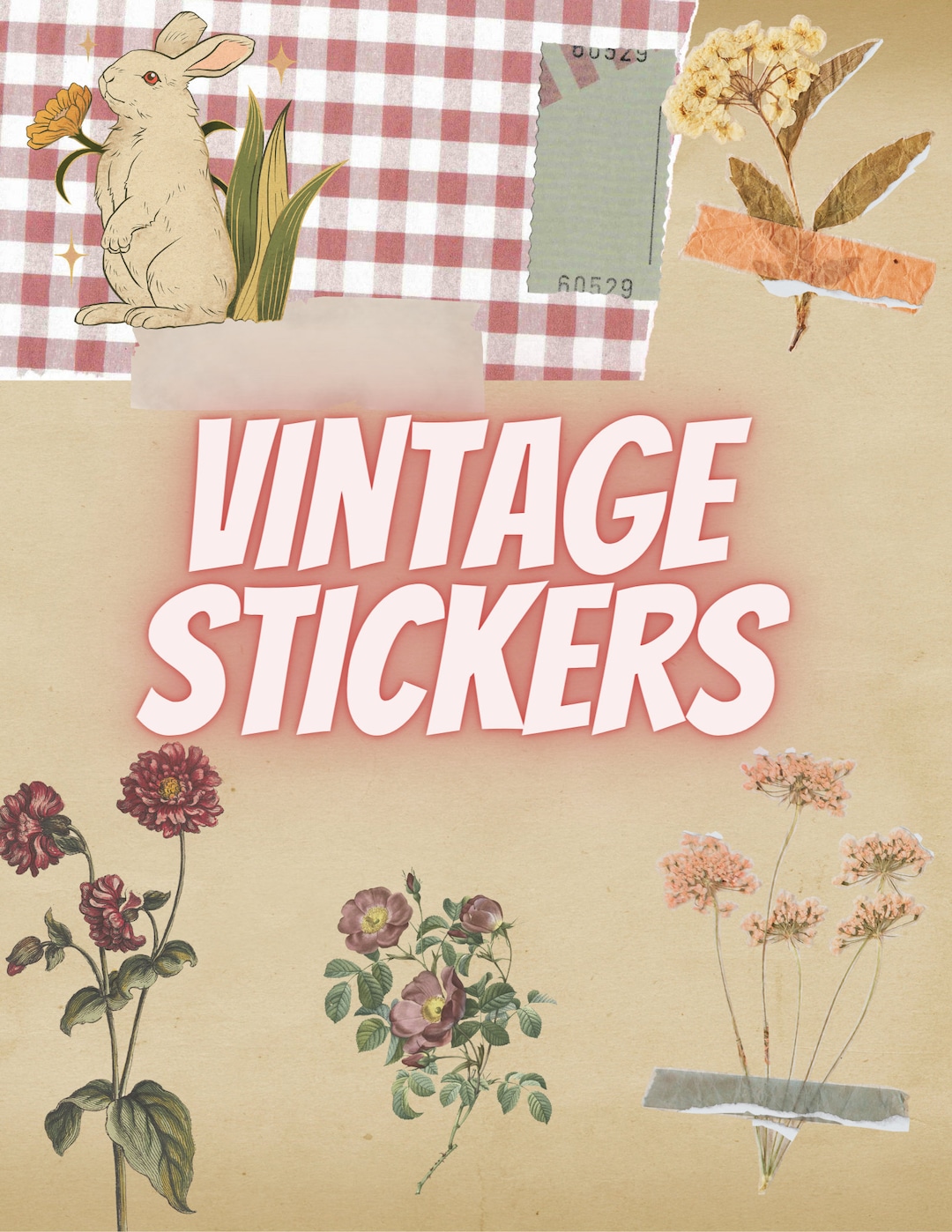 Digital Vintage Stickers Printable - Etsy