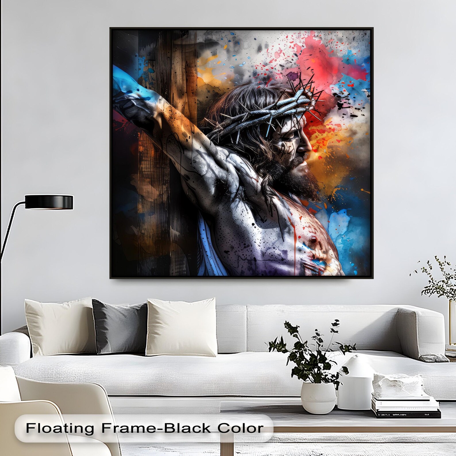Jesus on the Cross Glass Print: Modern Christian Wall Art - Etsy