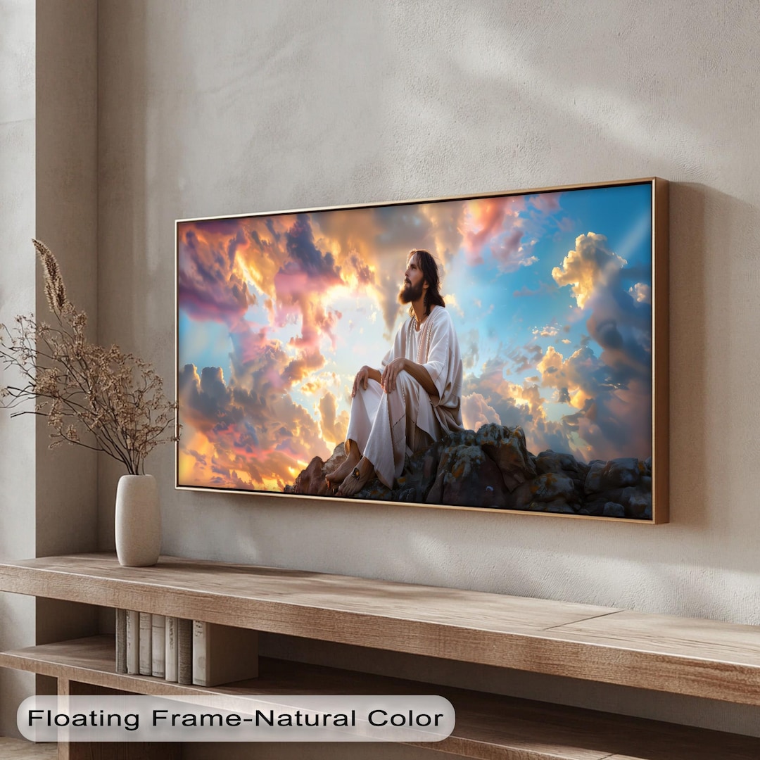 Panoramic Jesus on Mountain Glass Wall Art: Christian Home Decor - Etsy