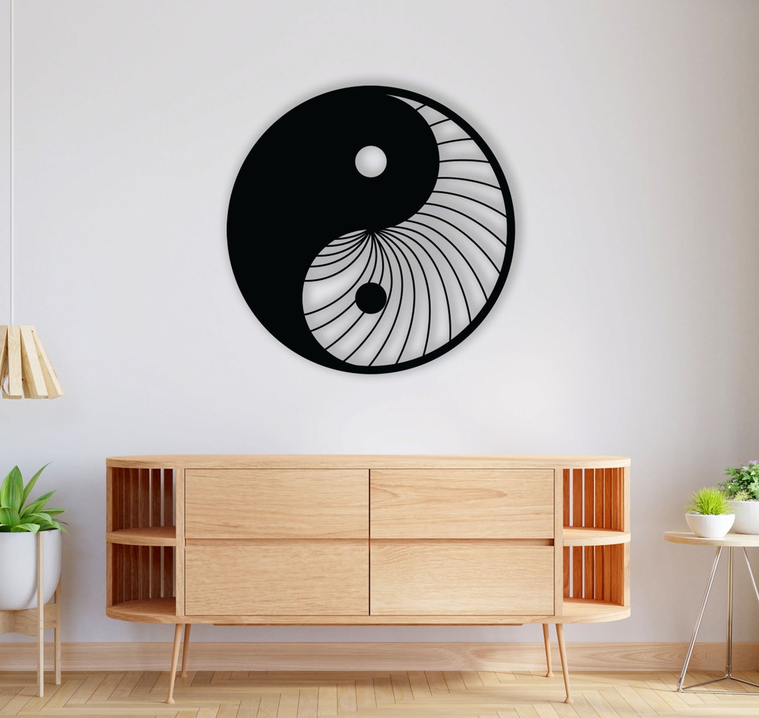 Yin Yang Metal Wall Art,geometric Metal Wall Decor,feng Shui Wall Art ...