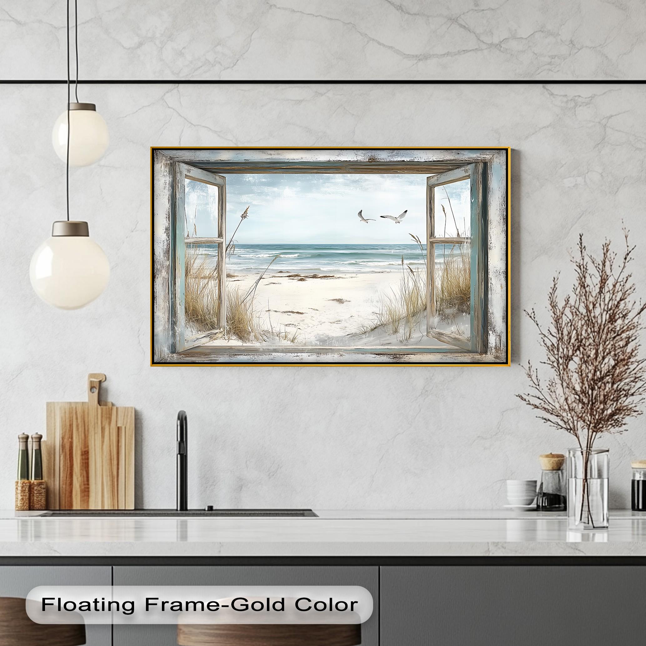 Seaside Window View Canvas Art: Rustic Beach Coastal Decor - Etsy