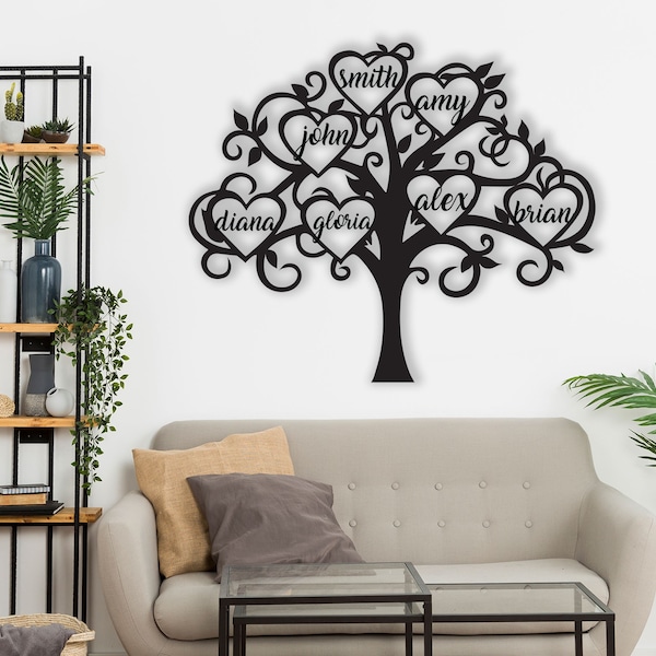 Family Tree Metal Wall Art - Etsy