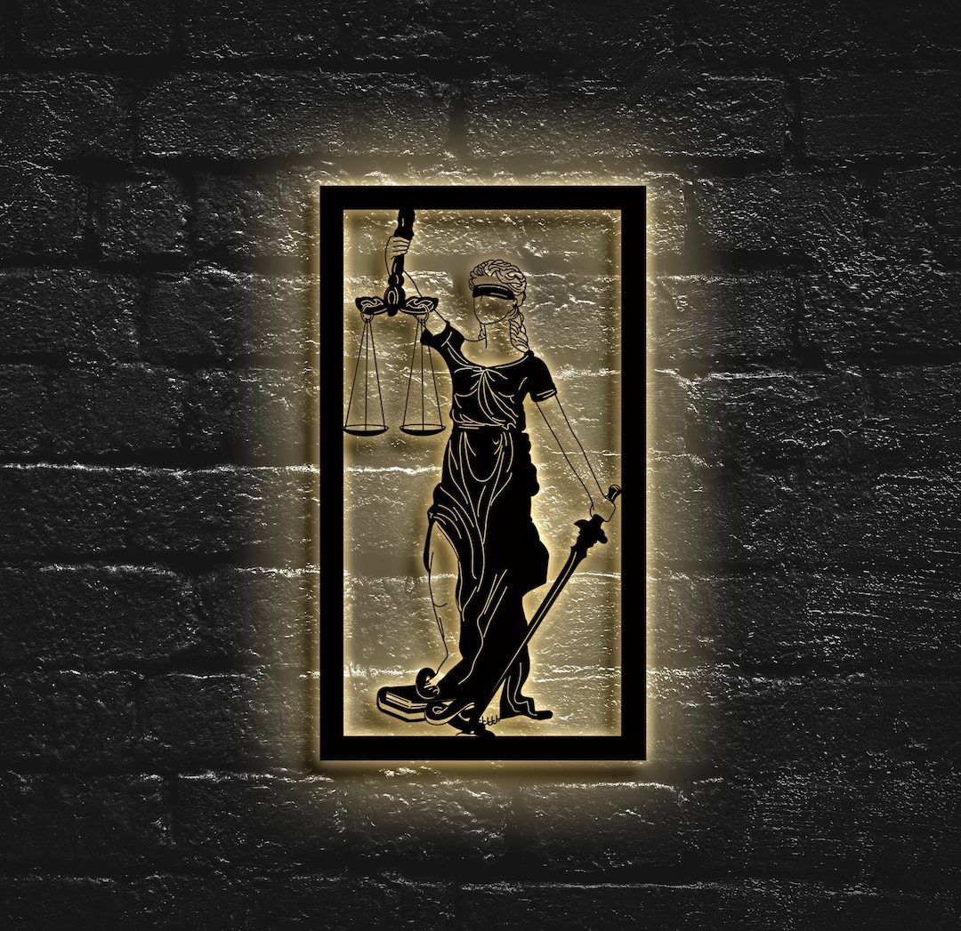 Justitia Wall Art,justitia LED Metal Wall Art,justitia,decor,justitia ...