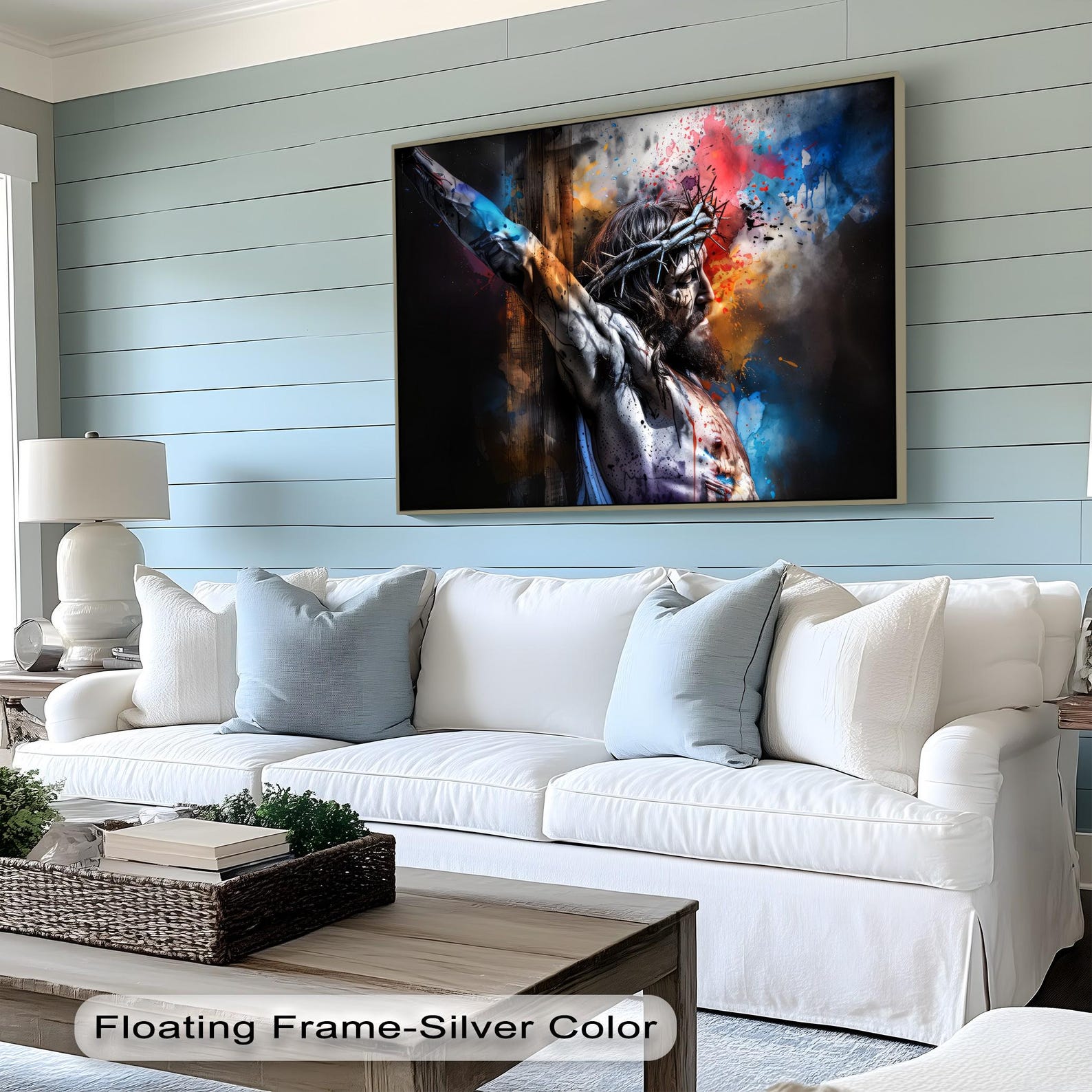 Jesus on the Cross Glass Print: Modern Christian Wall Art - Etsy