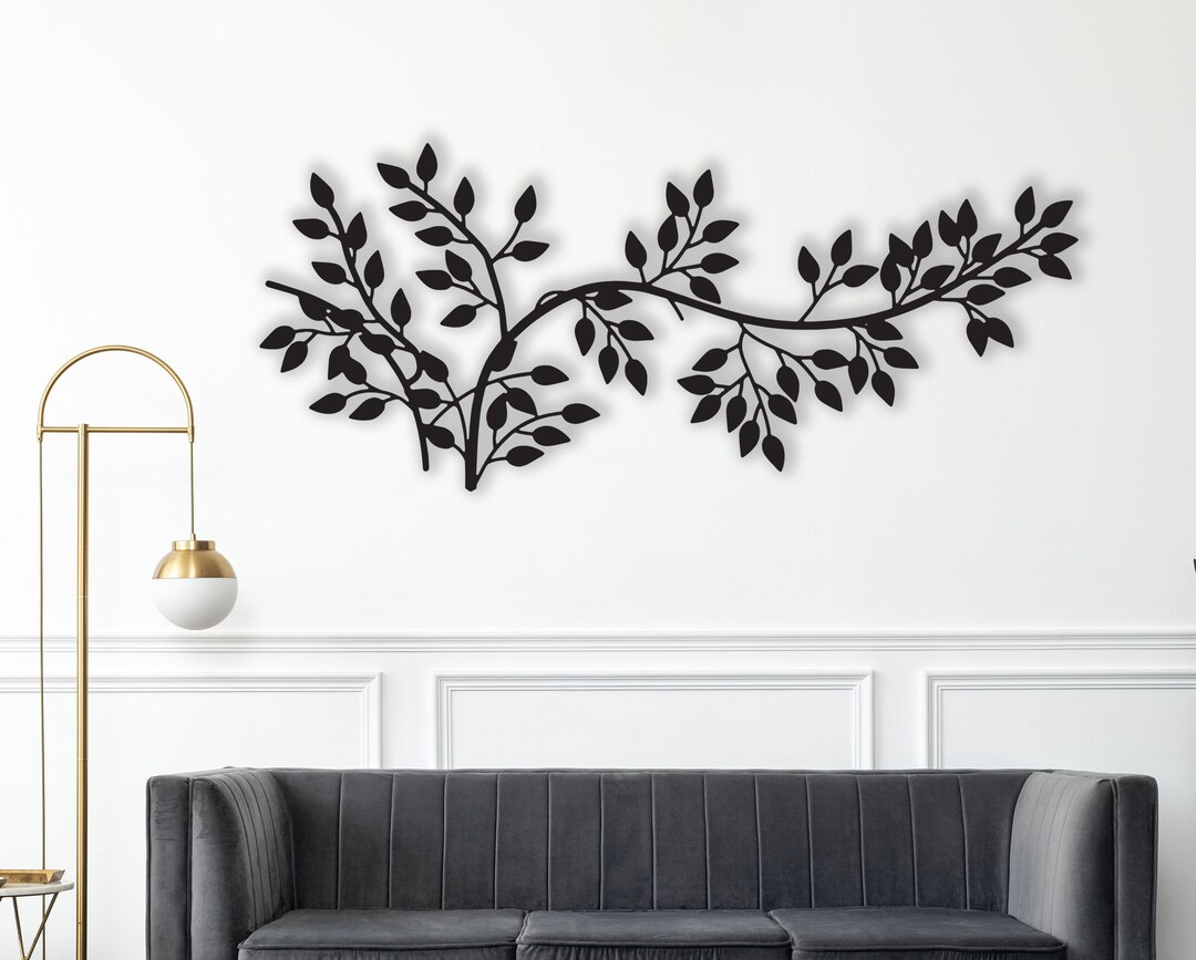 Ivy Tree Metal Art,tree Branch Metal Wall Decor,bay Leaf Tree Wall Art ...