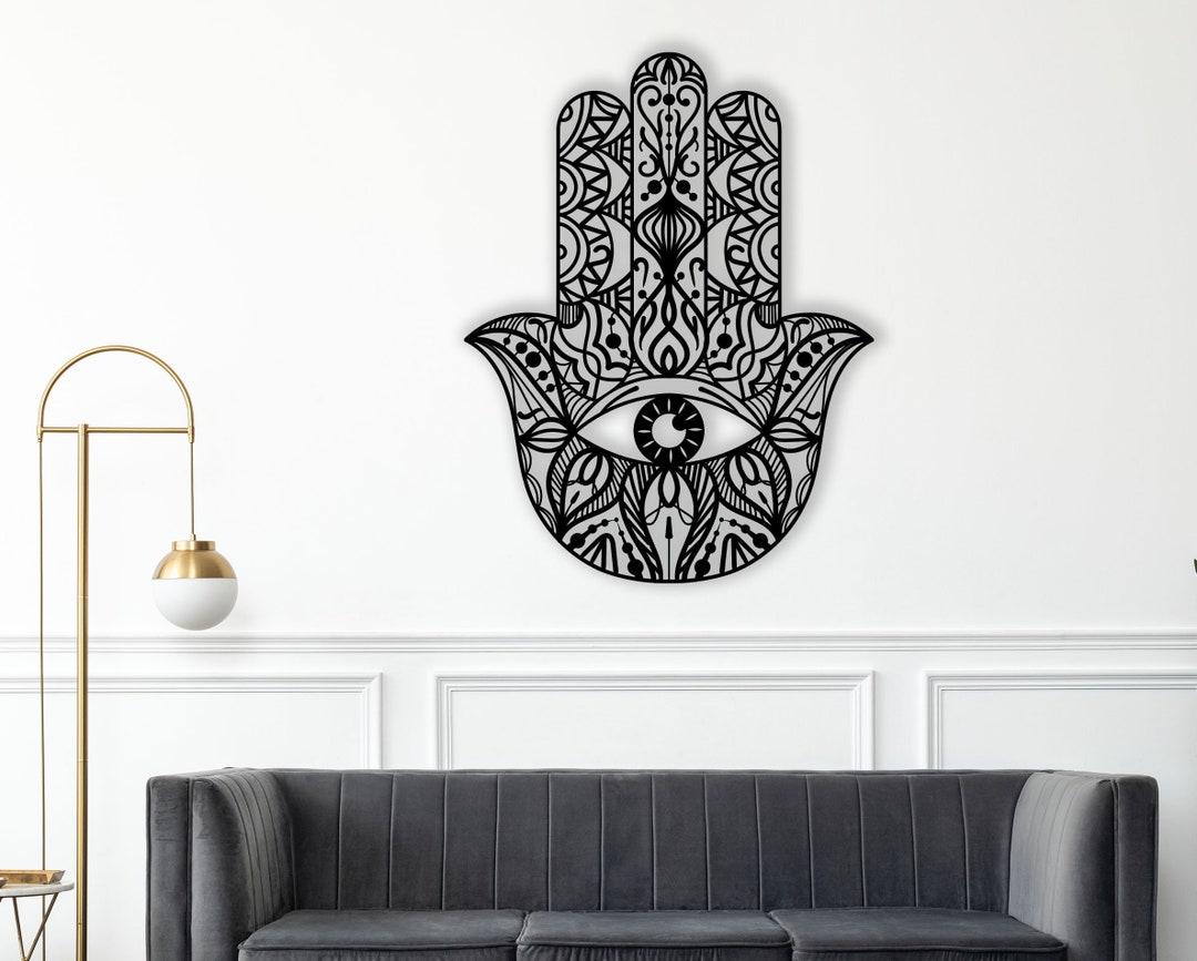 Hamsa Hand of Fatima Metal Wall Art,hamsa Hand of Fatima Wall Decor ...