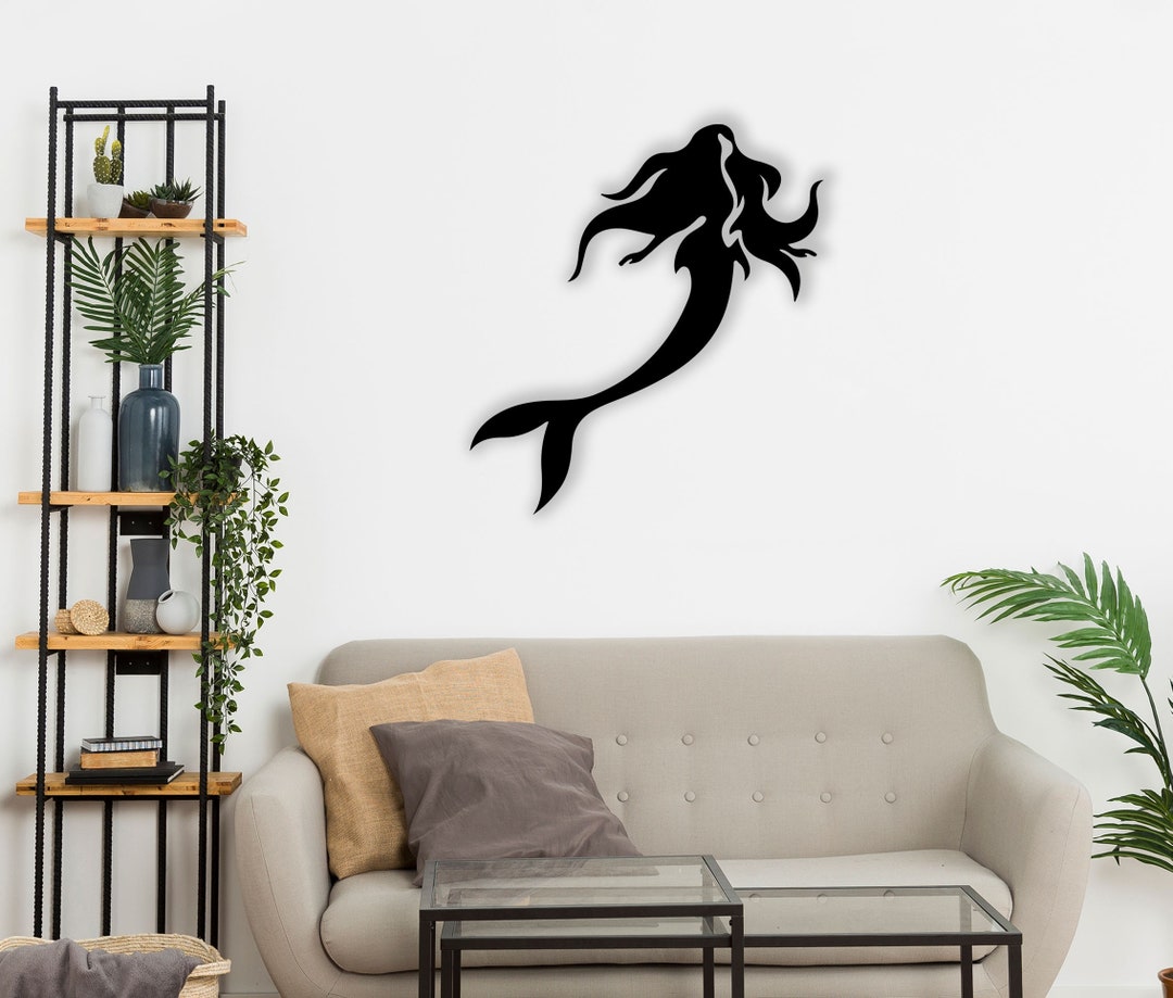 Large Metal Wall Art,mermaid Metal Wall Decor,mermaid Metal Wall Art ...