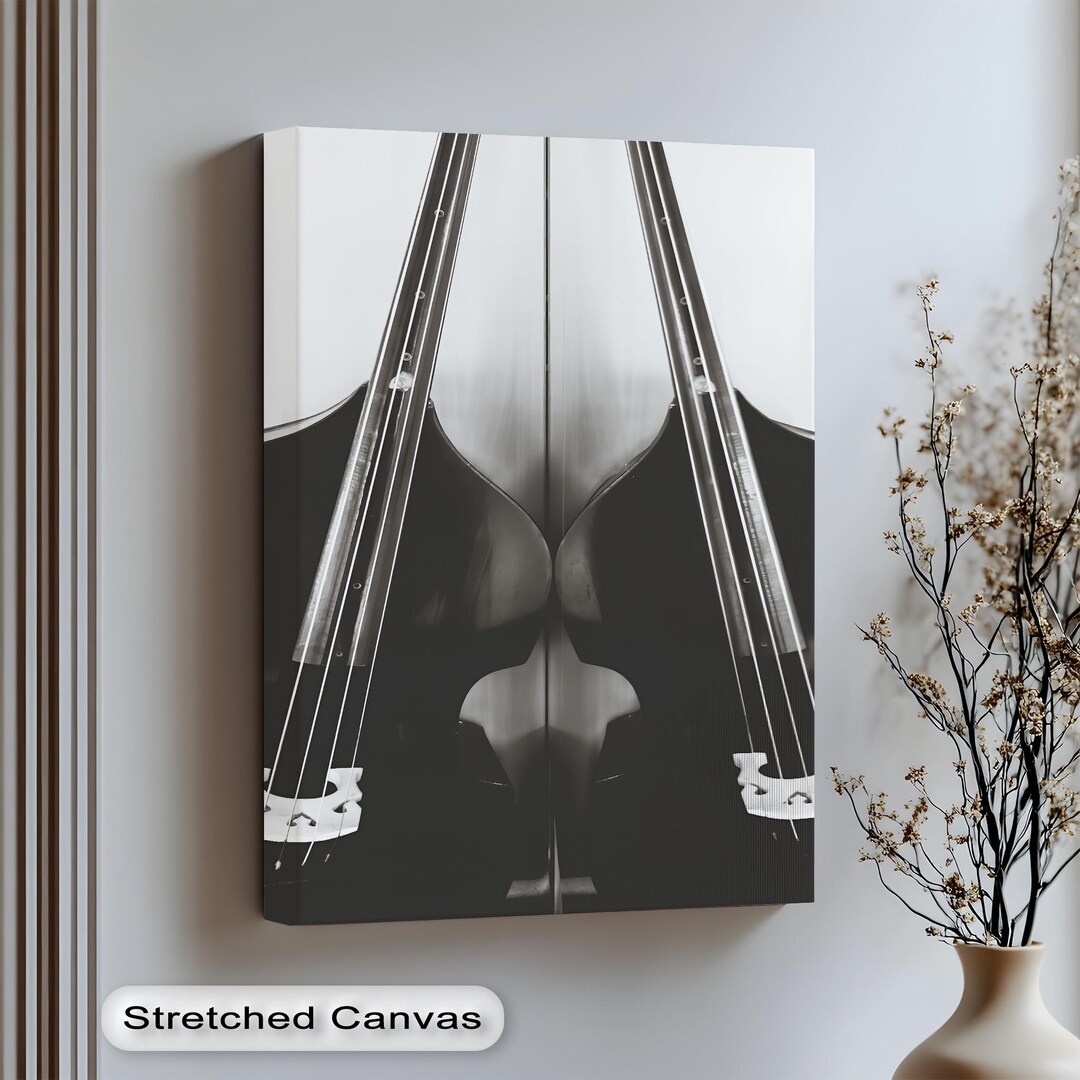 Black and White Cello Wall Art – Vertical Music Canvas, Modern ...