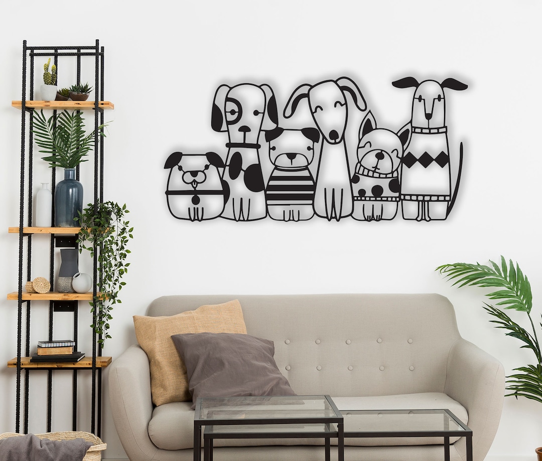 Dogs Metal Wall Decor,cute Dog Wall Art,dog Lover Art,dogs Metal Wall ...