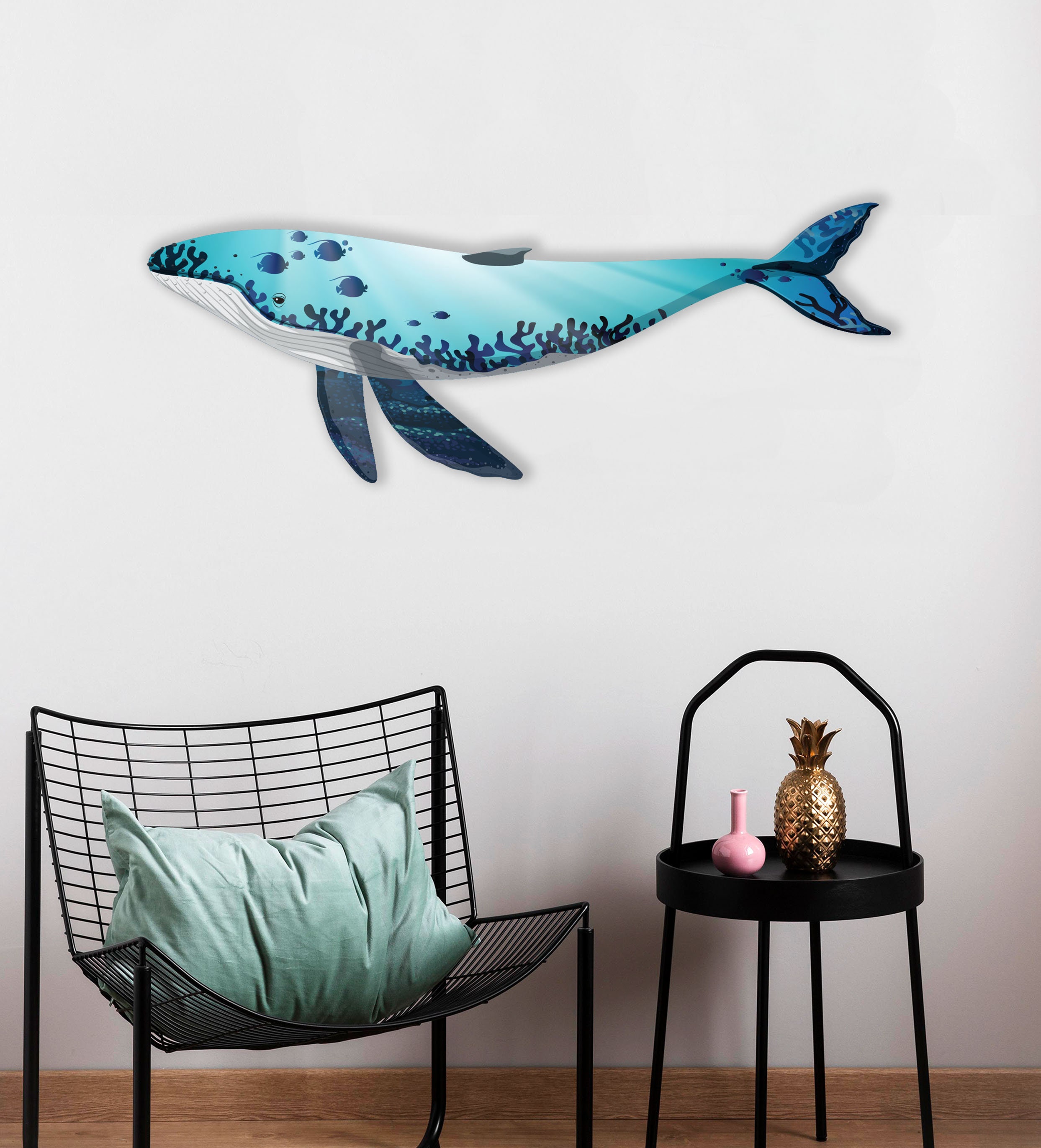 Whale Metal Wall Decor,colorful Whale Metal Wall Art,great Whale Wall ...