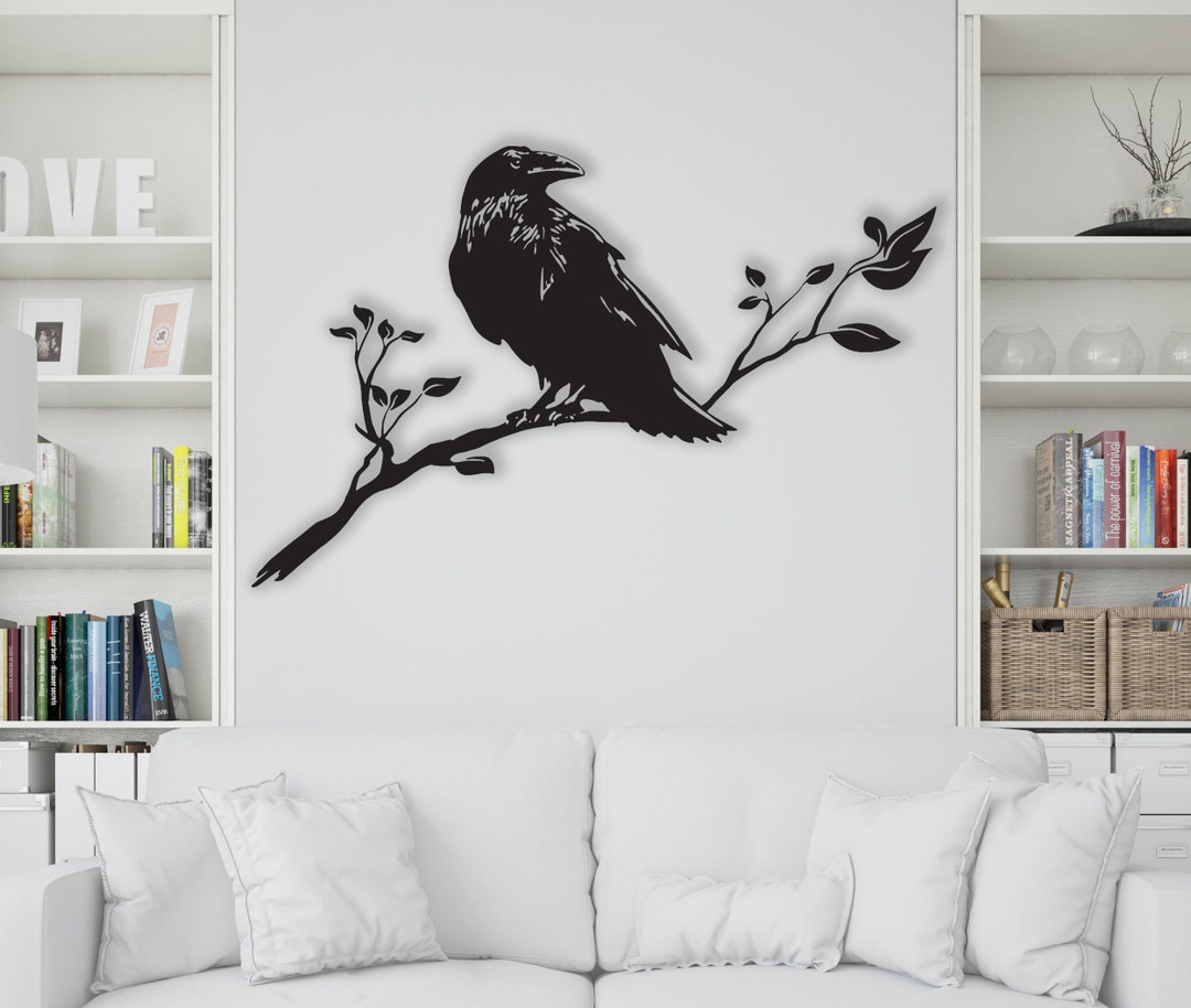 Crow Metal Wall Art,large Metal Wall Art,raven Metal Wall Art,metal ...