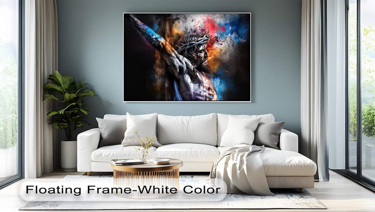 Jesus on the Cross Glass Print: Modern Christian Wall Art - Etsy