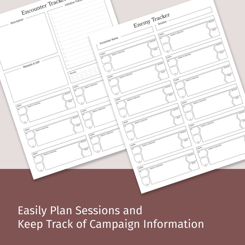 Dungeon Master Mini Encounter Planning Kit - Minimalist DND Session ...