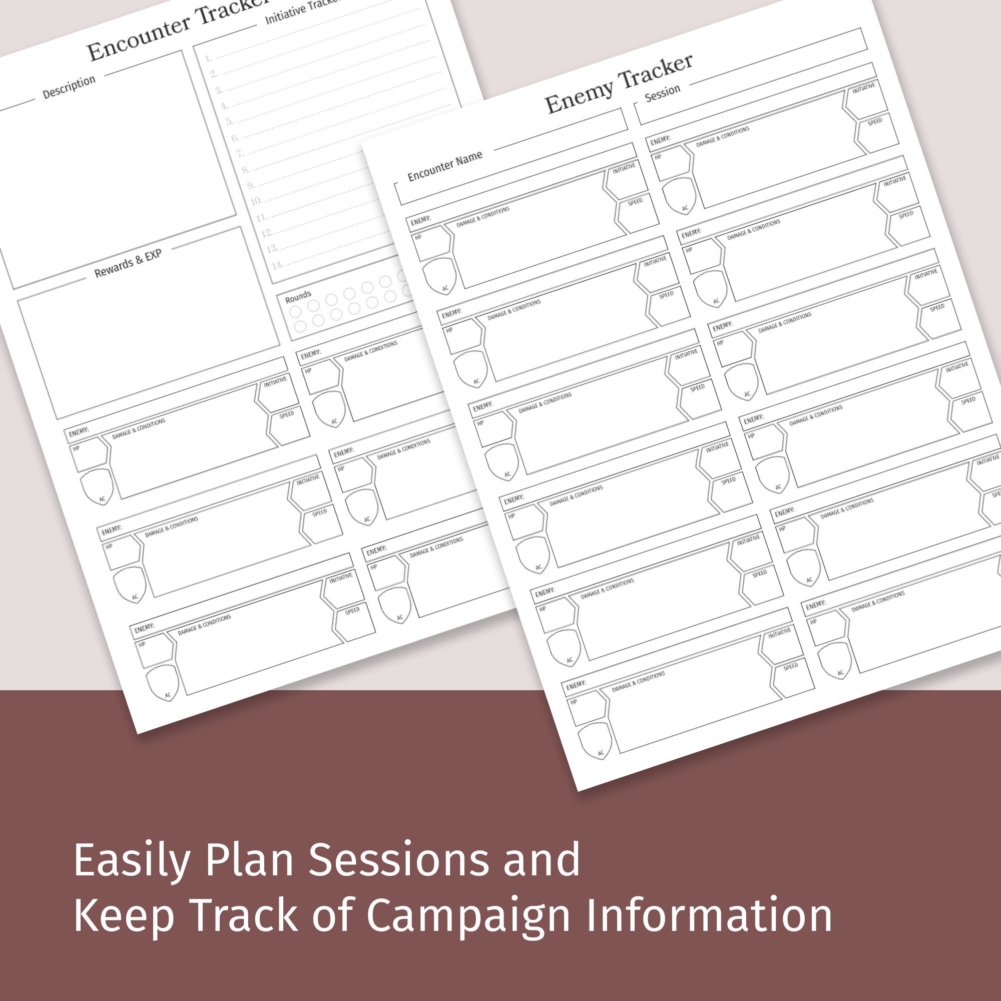 Dungeon Master Mini Encounter Planning Kit - Minimalist DND Session ...