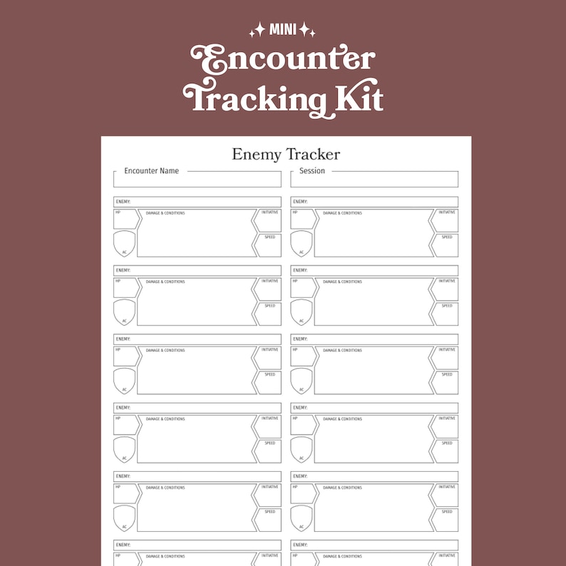 Dungeon Master Mini Encounter Planning Kit - Minimalist DND Session ...