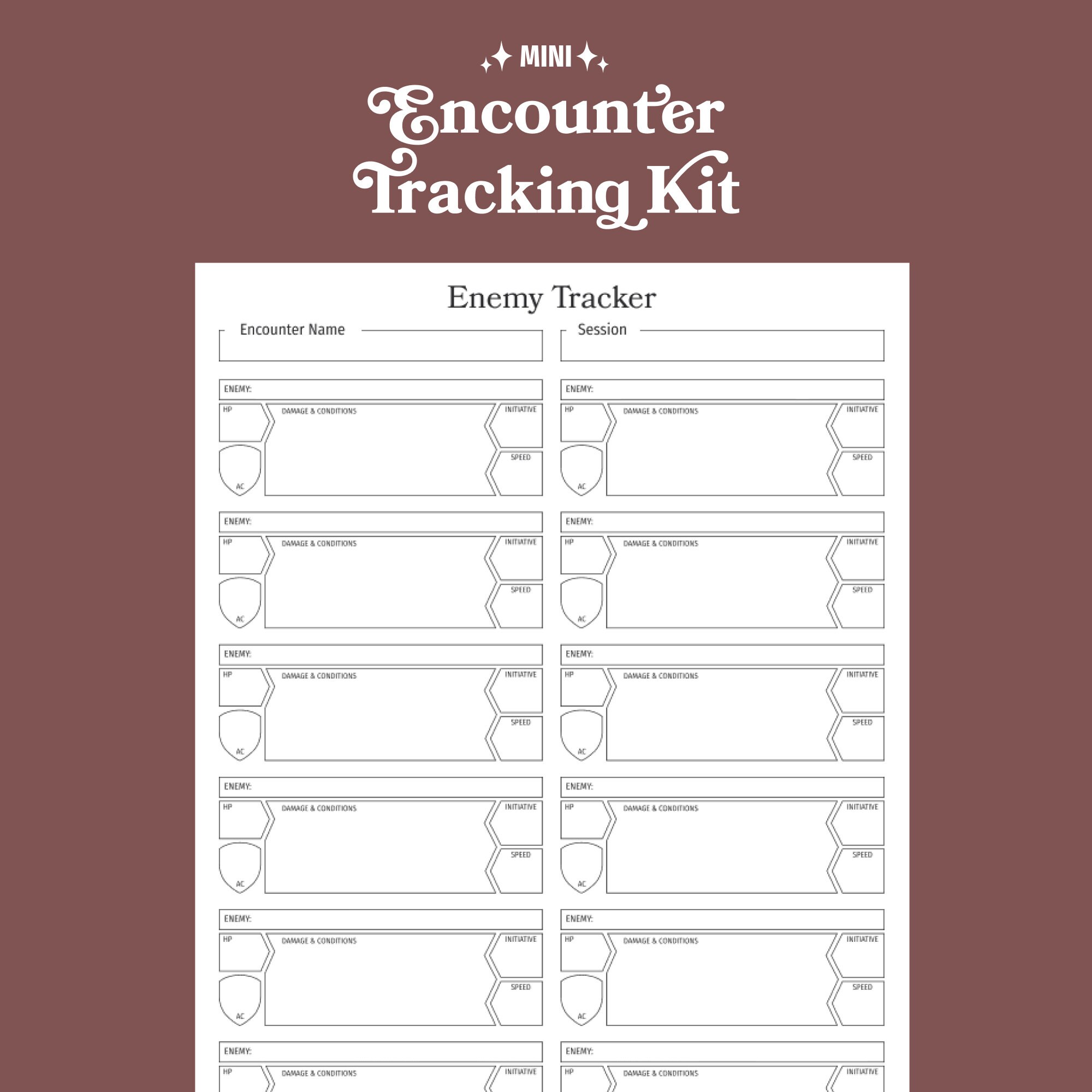 Dungeon Master Mini Encounter Planning Kit - Minimalist DND Session ...