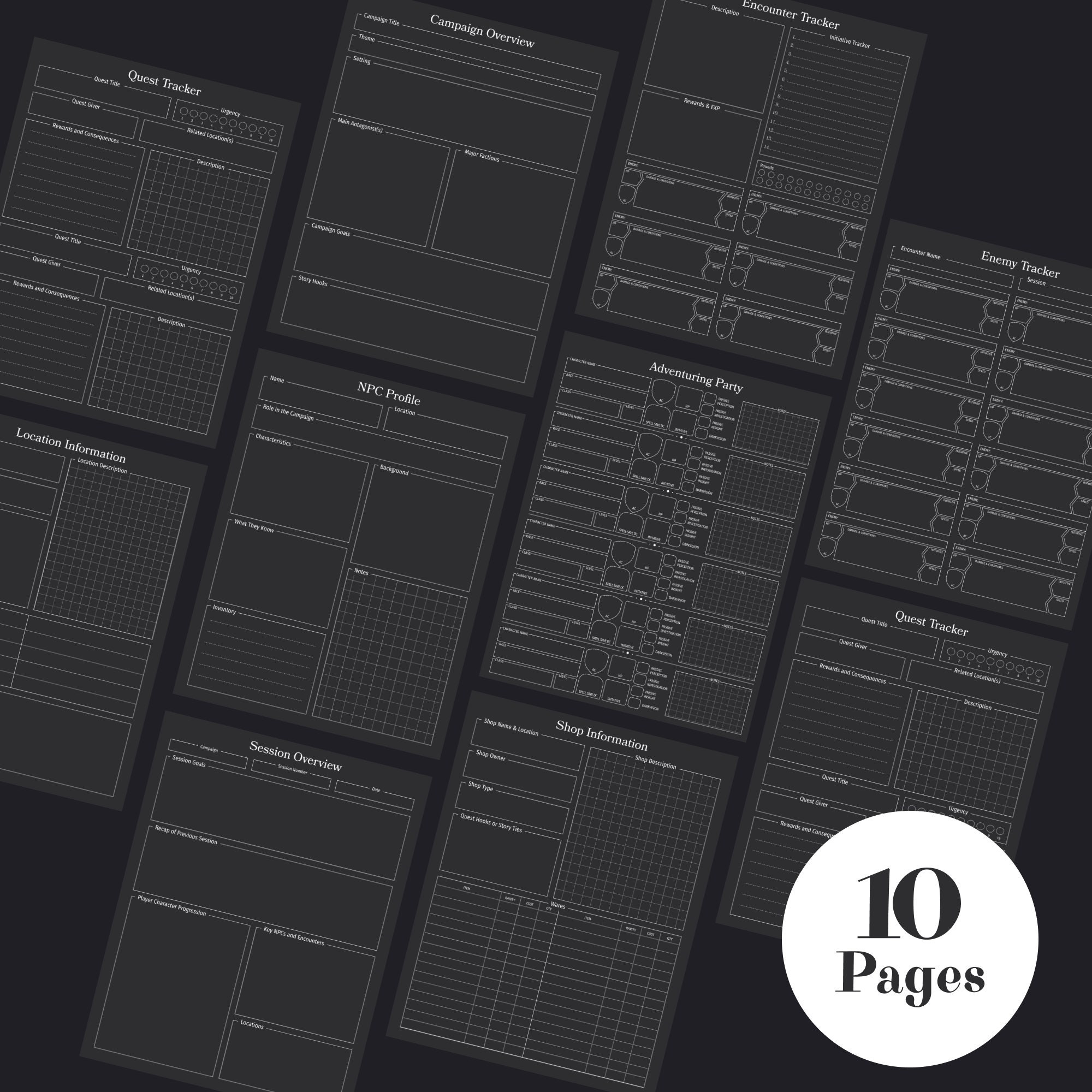Dungeon Master Kit - Dark Mode Aesthetic - Dnd Session Prep - Digital ...