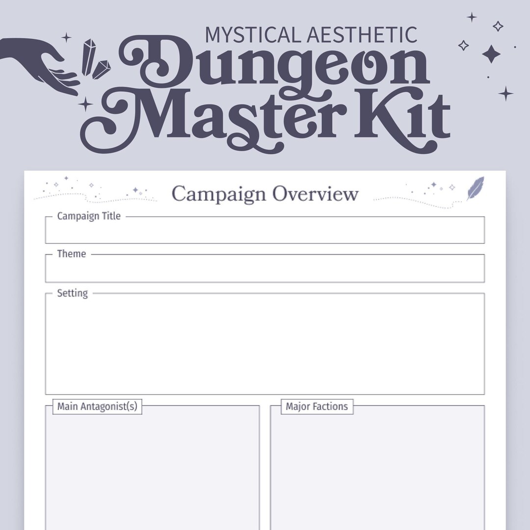 Mystical Dnd Dungeon Master Kit: Campaign Prep (print & Digital) - Etsy