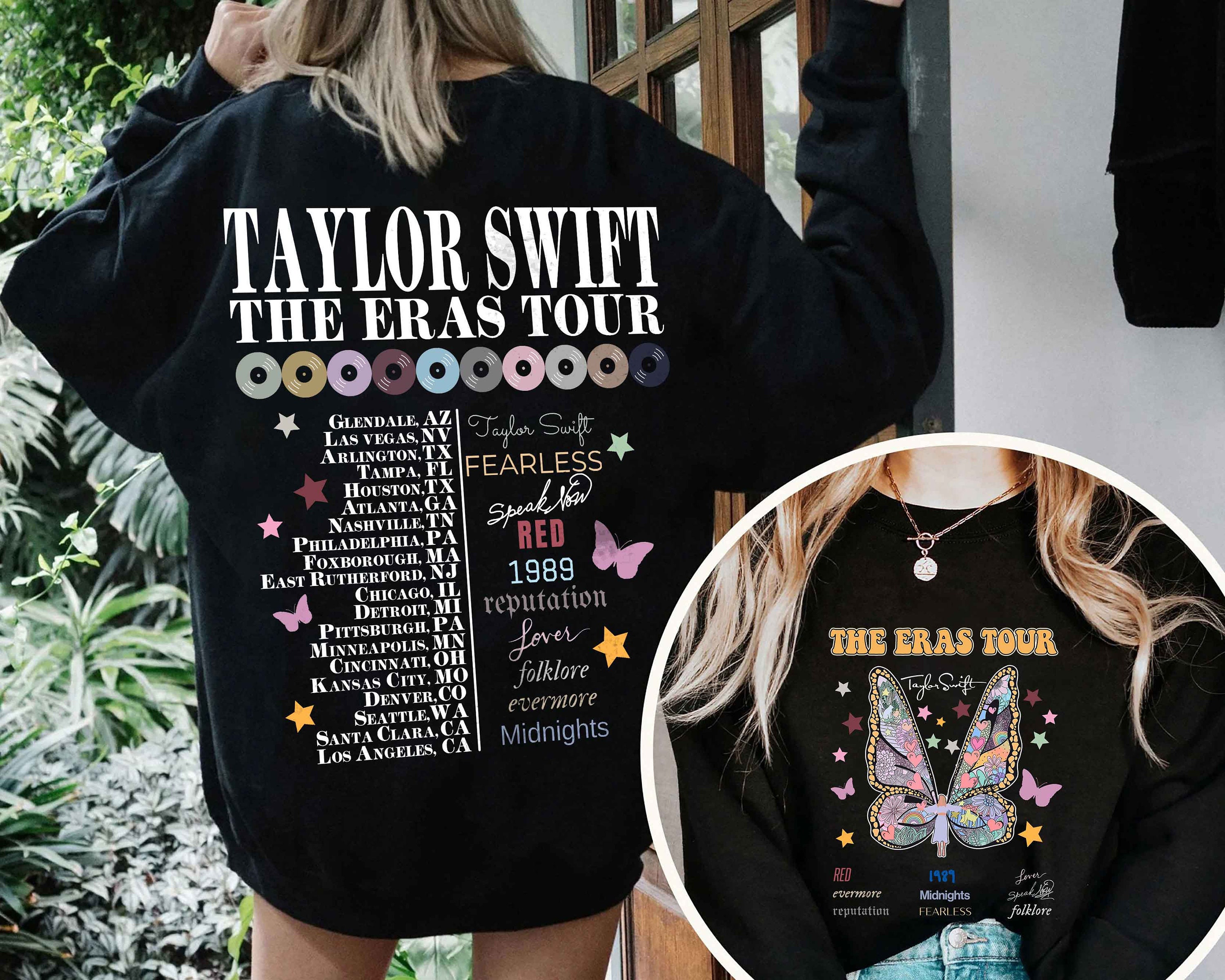 Retro The Eras Tour Butterfly Sweatshirt, taylor version Eras Tour sold ...