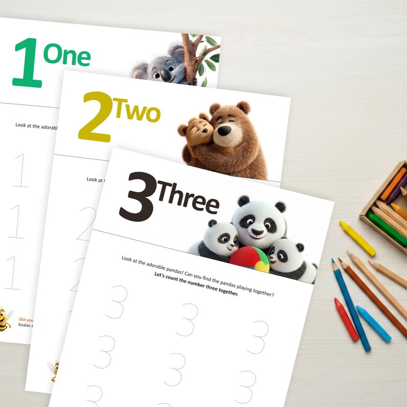 Kids Printable Number Tracing Worksheets 1–10 | Animal Counting ...