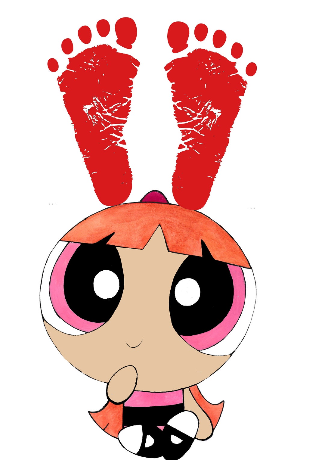 Powerpuff Girls Blossom Foot Print - Etsy