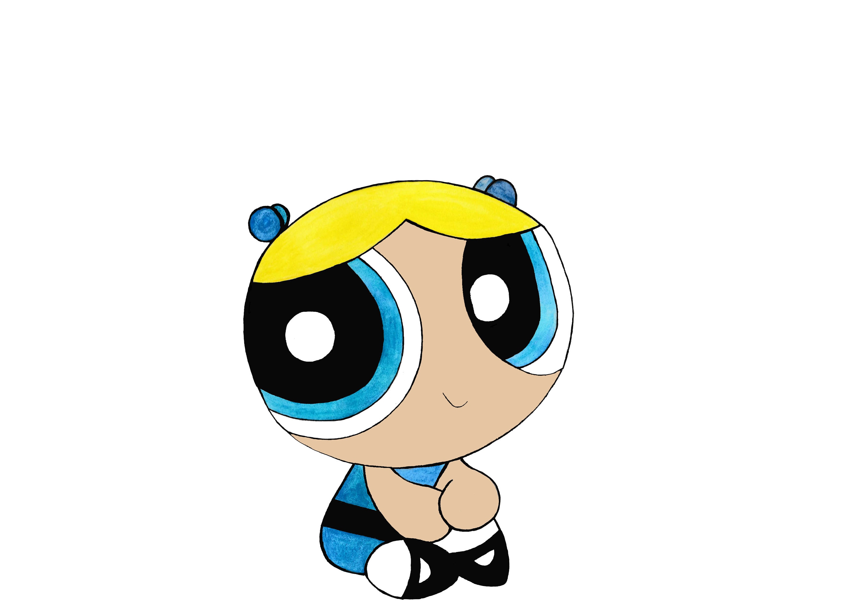 Powerpuff Girls Bubbles Hand Print - Etsy