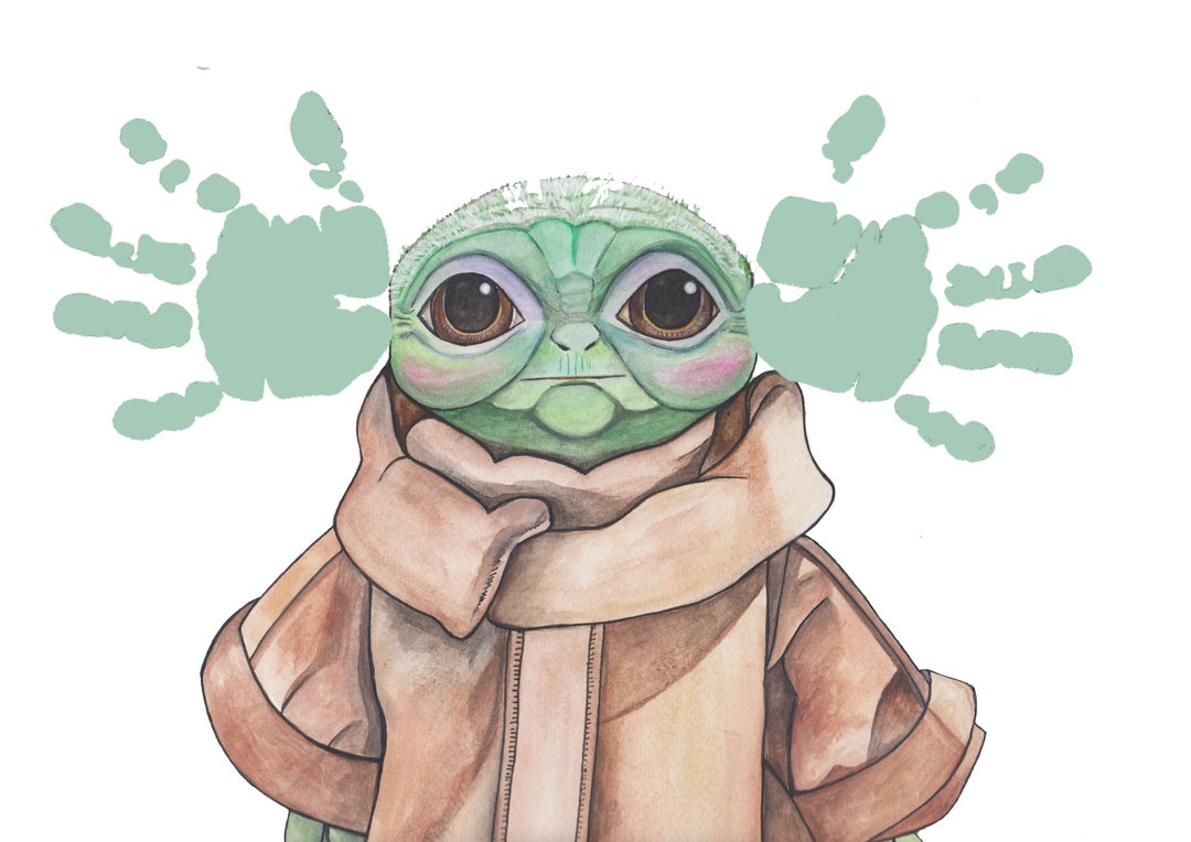 Baby Yoda (grogu) Baby Hand Print - Etsy