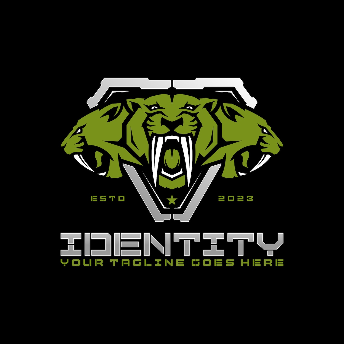 Triple Head Sabertooth Logo Sabertooth Logo Sabertooth Tactical Logo ...