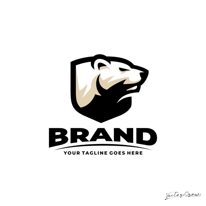 Bear Shield Logo Bear Head Logo Grizzly Logo - Etsy
