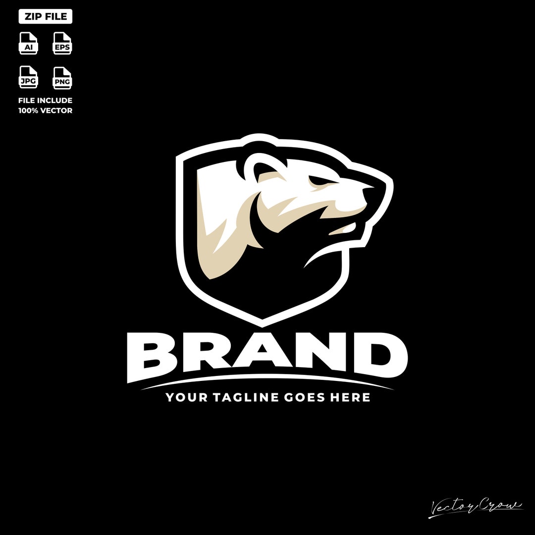 Bear Shield Logo Bear Head Logo Grizzly Logo - Etsy