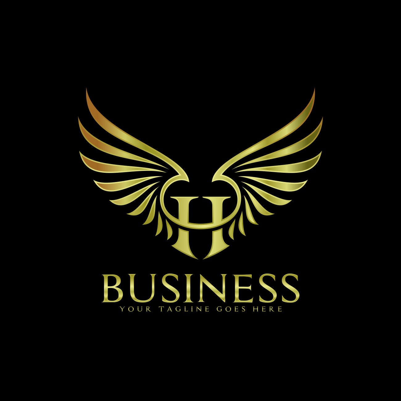 Letter H Wings Logo - Logo Letter - Wings Logo - Vector - Illustration ...