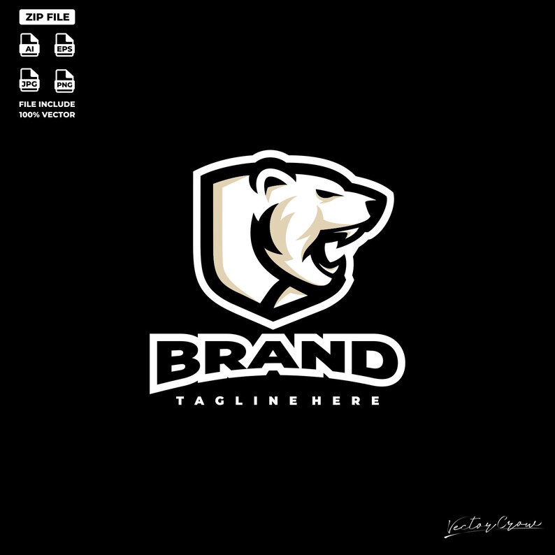 Bear Shield Logo - Grizzly Logo - Bear Head Logo - Etsy