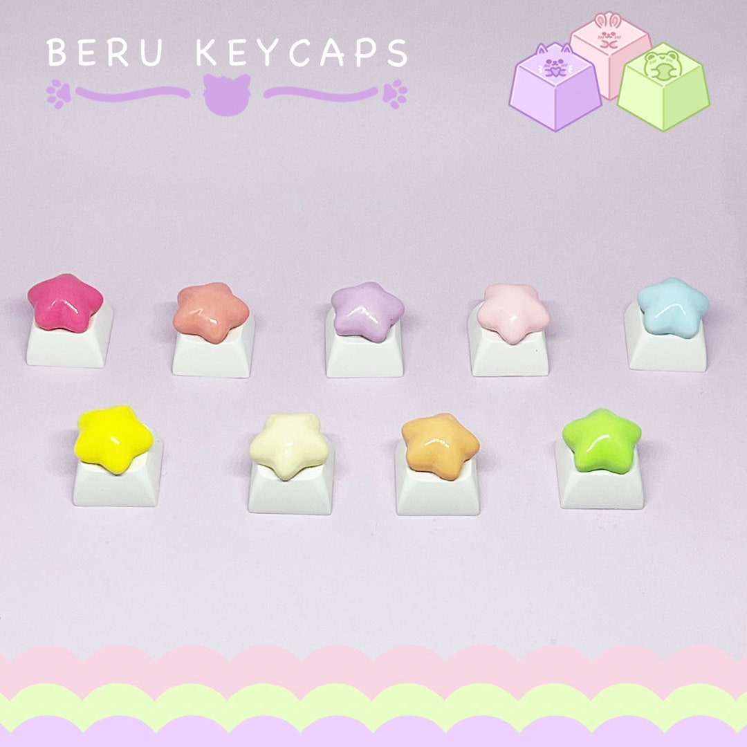 Custom Artisan Solid Stars Keycaps for Mechanical Keyboard Cute Keycap ...