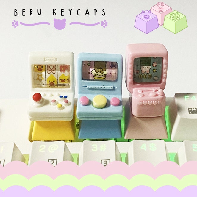 Custom Artisan Retro Arcade Keycaps for Mechanical Keyboard Cute Keycap ...