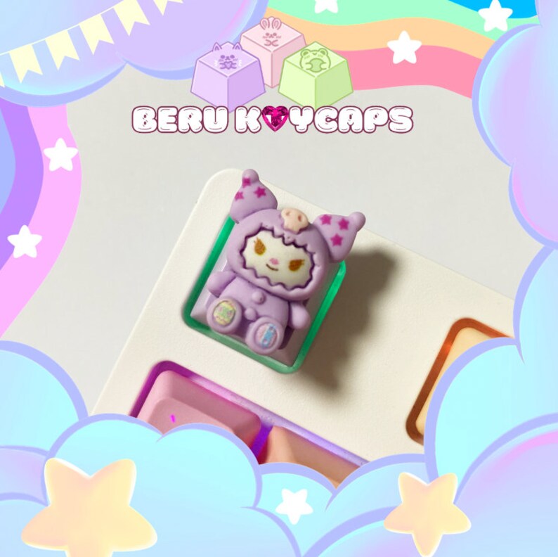 Custom Artisan Sanrio Bunnnies Keycaps for Mechanical and Membrane ...